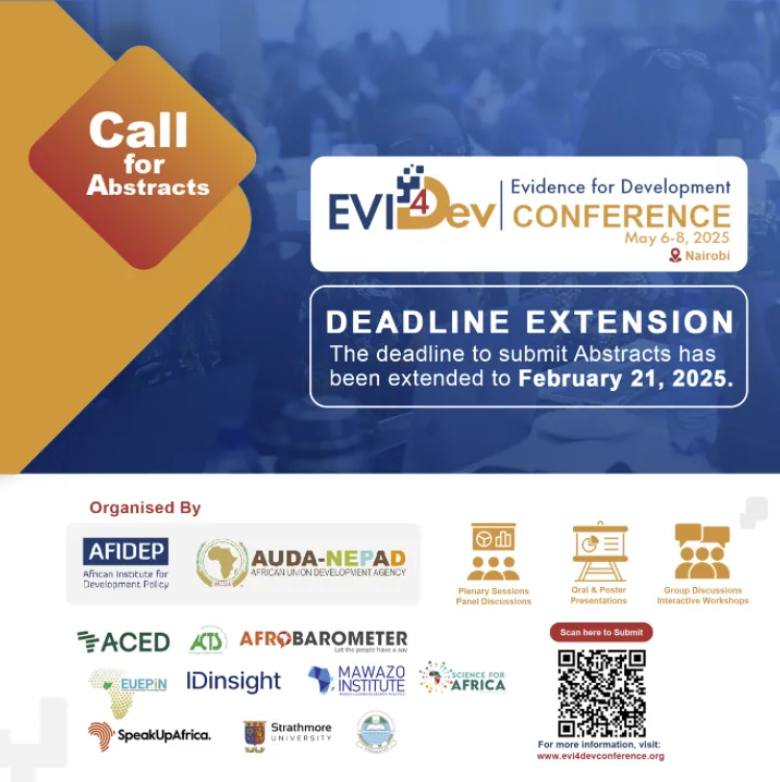 Abstract Submission Deadline Extended to February 21, 2025 | Evidence for Development Conference